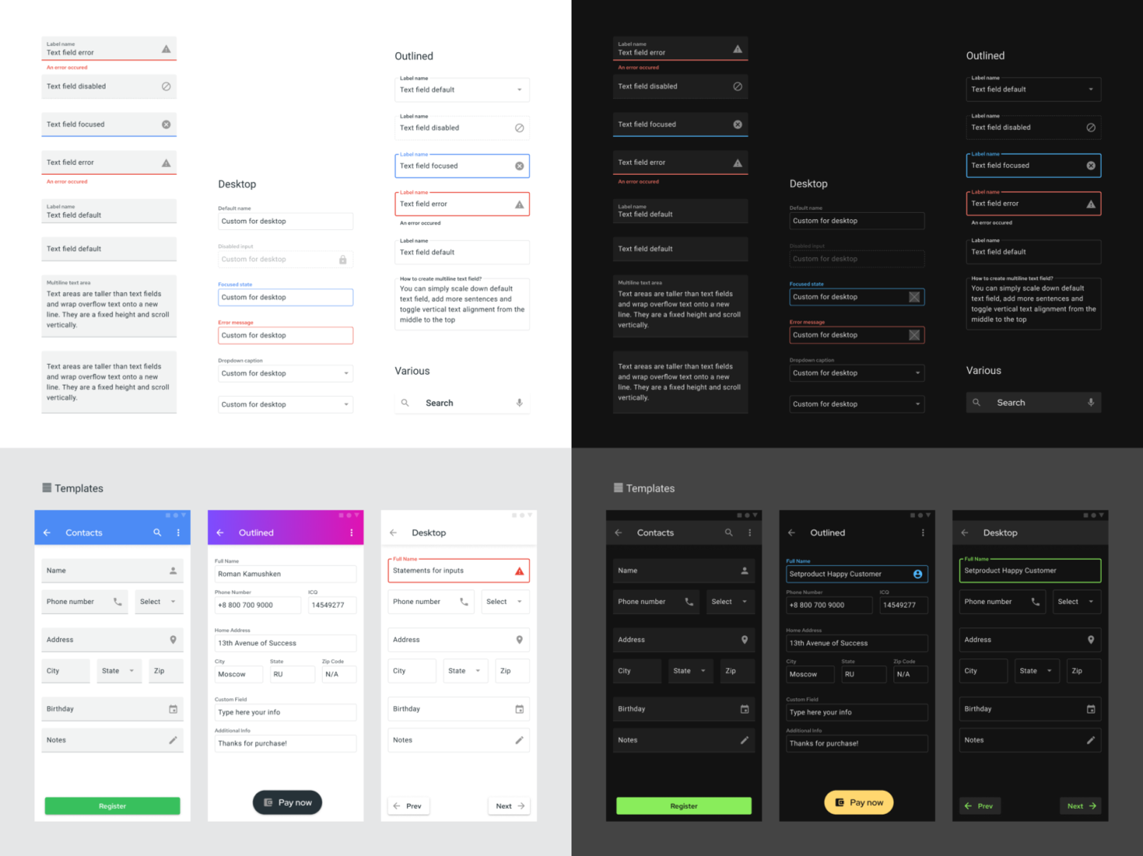 🔥 Material UI kit — Figma Android templates by Roman Kamushken for ...