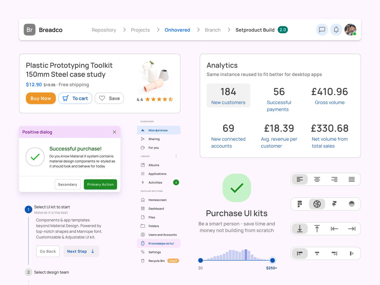 Figma UI kit – Material X design system by Roman Kamushken for ...