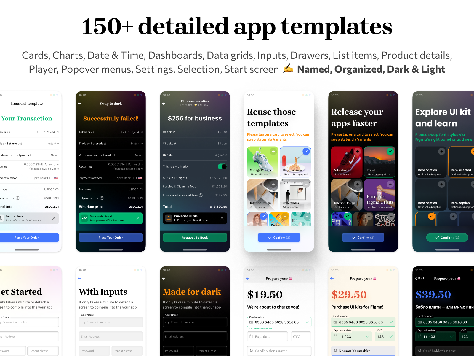 Mobile X for Figma - 150+ mobile app templates by Roman Kamushken for ...