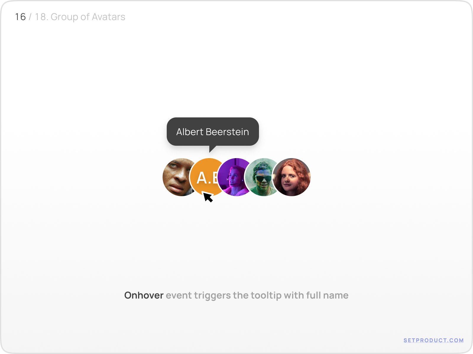 Avatar UI design guidelines - Tooltip with full name by Roman Kamushken ...