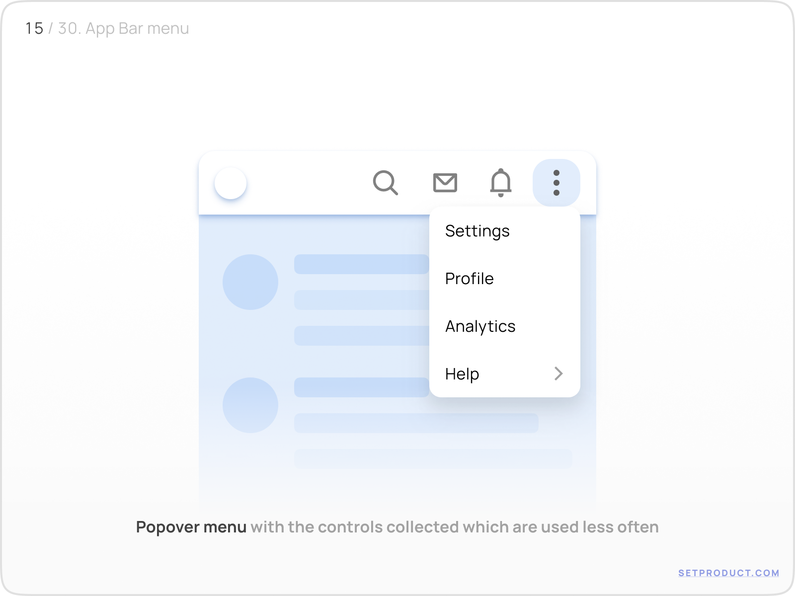 App Bar (Navbar) UI design — Dropdown menu by Roman Kamushken for ...