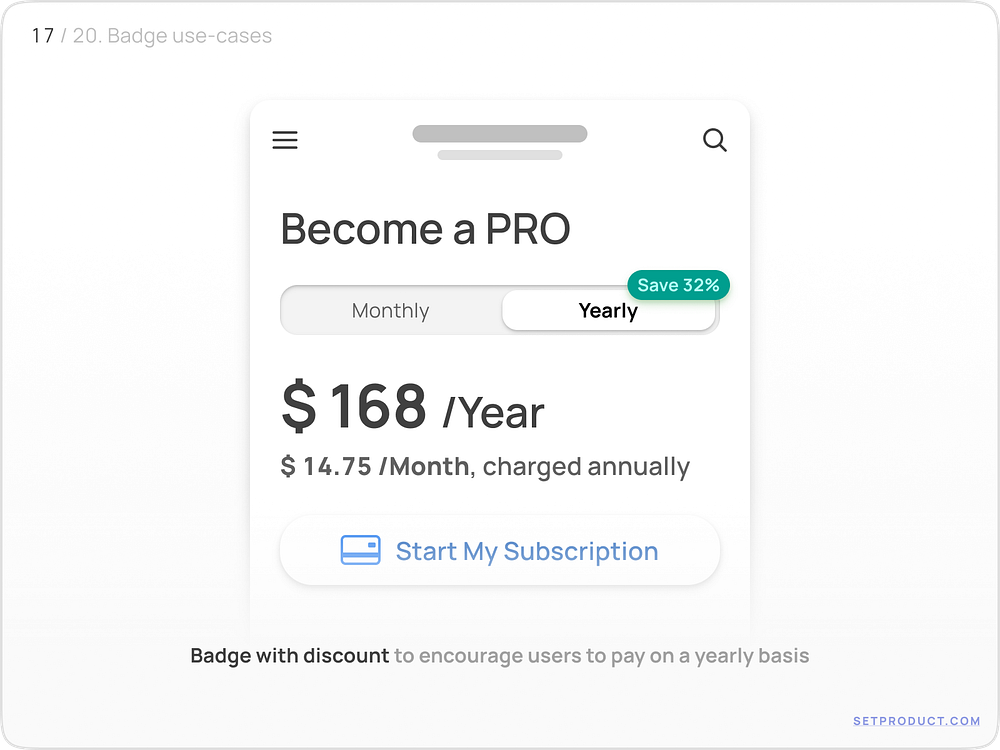 Badge (aka Tag) UI design exploration by Roman Kamushken for Setproduct ...