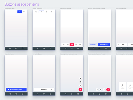 Material Design Buttons UI by Roman Kamushken on Dribbble