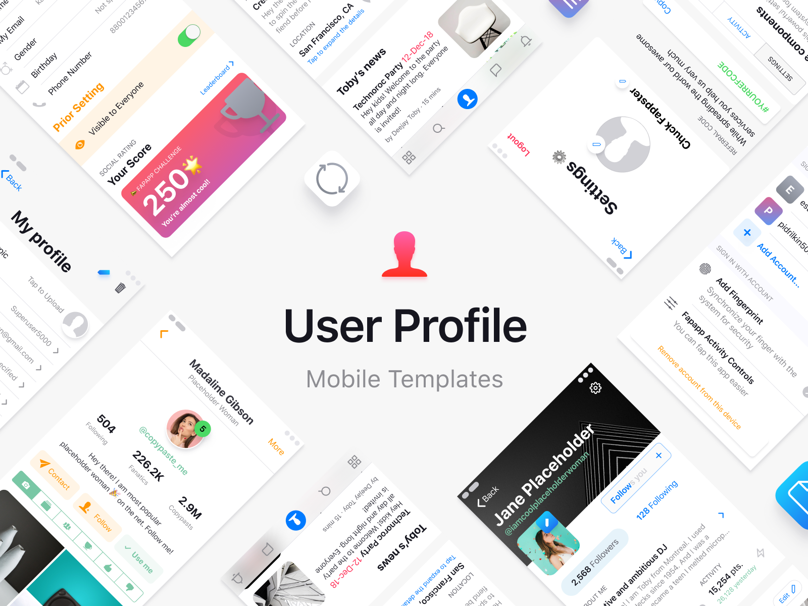iOS12 Profile Layouts by Roman Kamushken on Dribbble