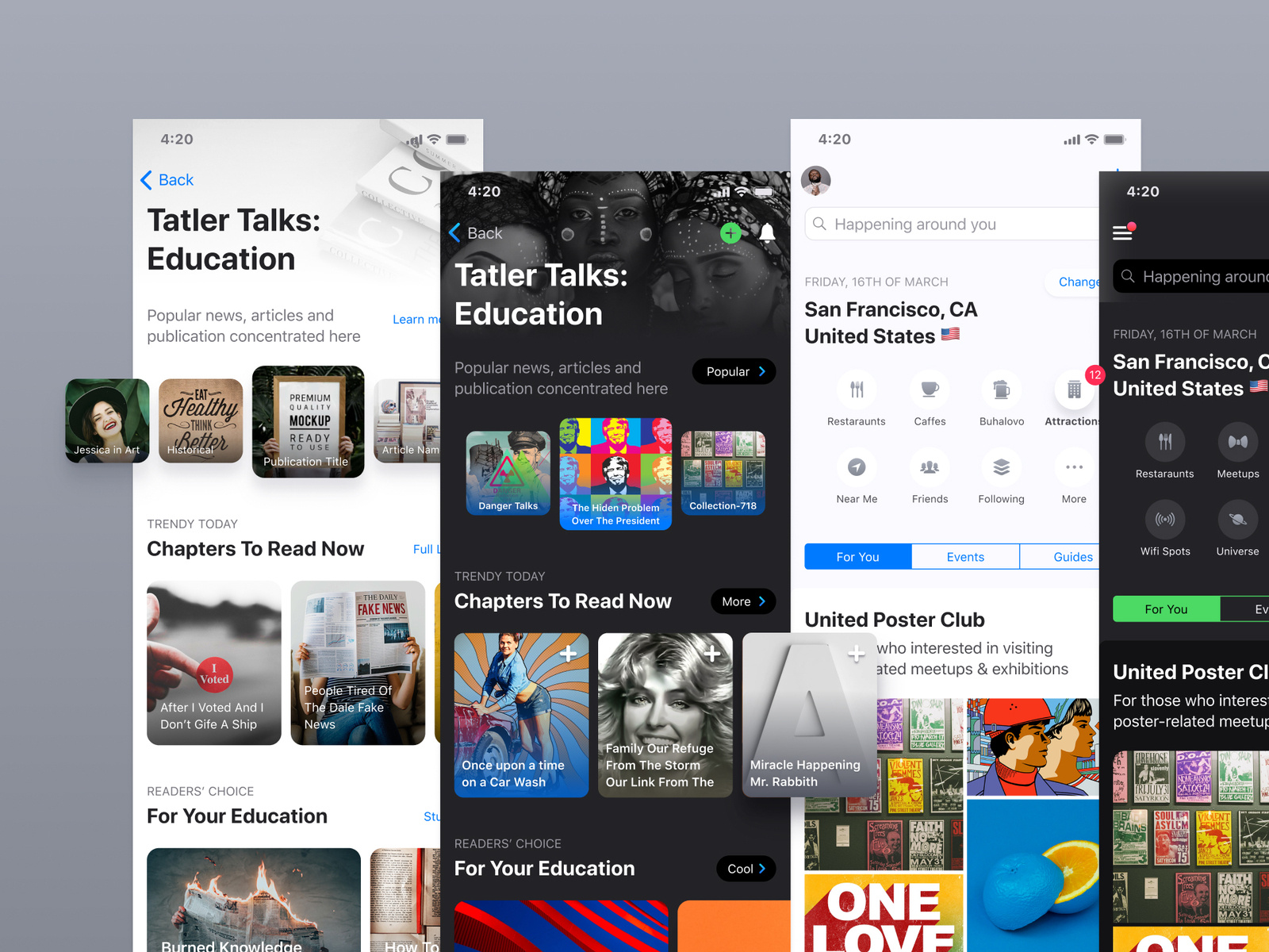 iOS Home / Start / Main screen layouts by Roman Kamushken on Dribbble