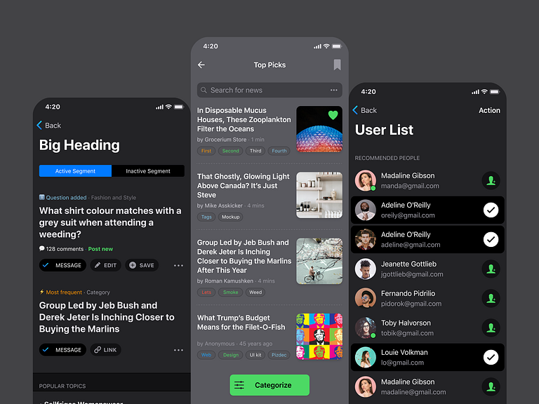 iOS List UI Design by Roman Kamushken on Dribbble
