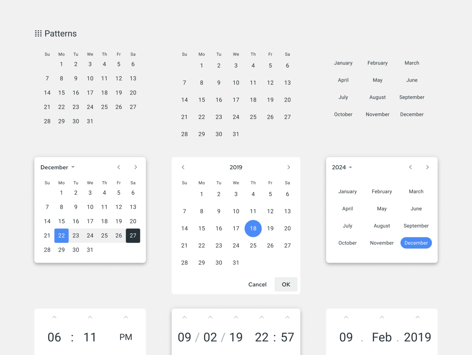 Material Design Datepicker UI by Roman Kamushken on Dribbble