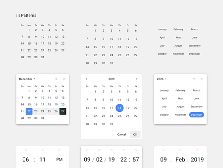 Material Design Datepicker UI by Roman Kamushken on Dribbble