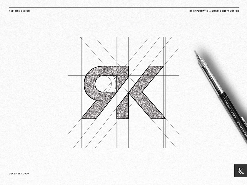 RK Logo Construction by Red Kite Design on Dribbble