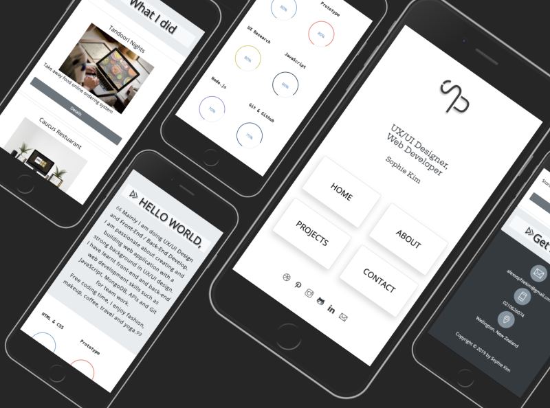 portfolio mobile by Sophie Kim on Dribbble