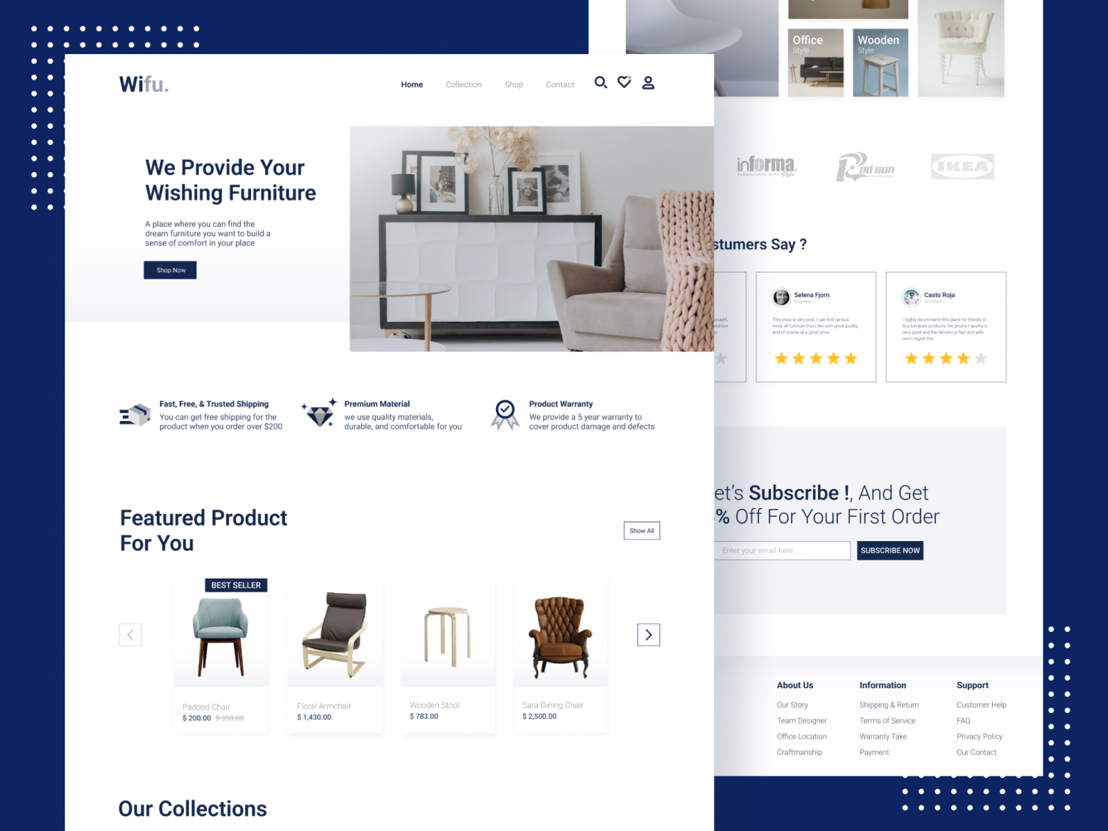 Wifu. - Furniture Landing Page Website by Angga Anugrah on Dribbble