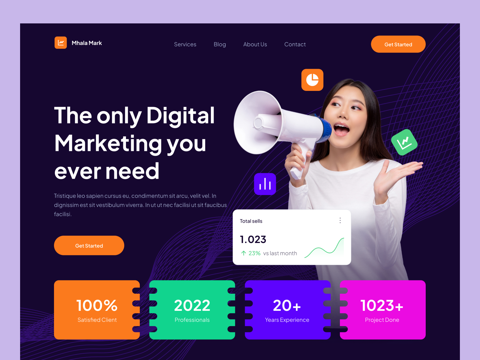 Digital marketing landing page by Parman on Dribbble