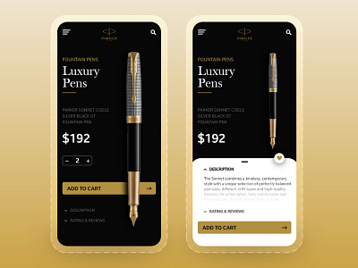 Parker Pen - App UI by Chaitanya Vishrojwar on Dribbble