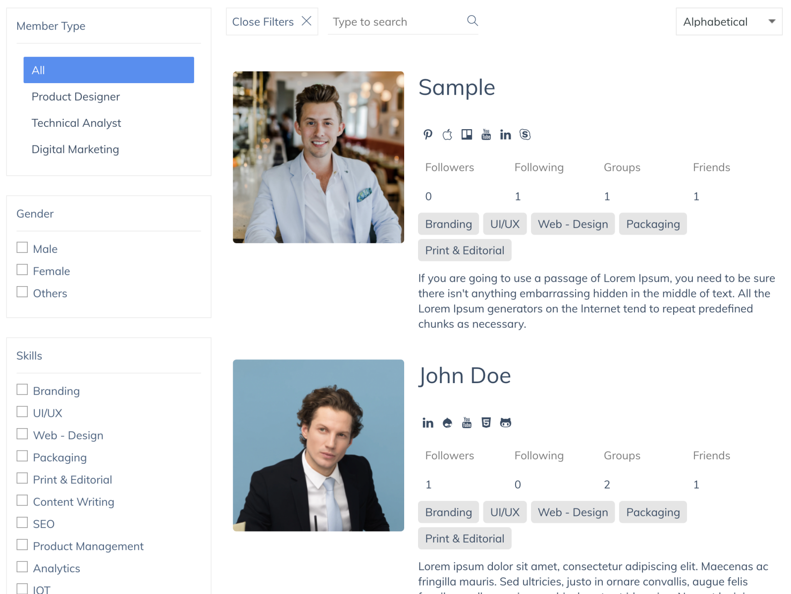 Member Directory By Wplms On Dribbble