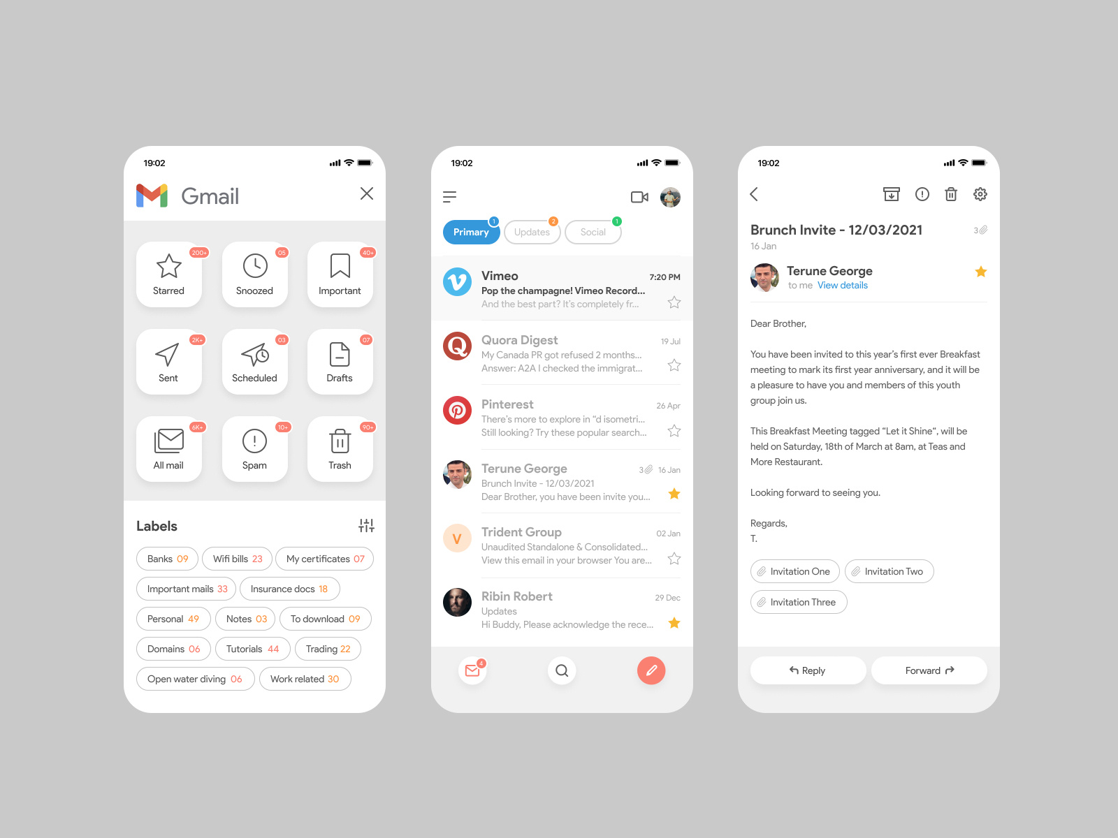 Gmail redesign by Vpin Babu on Dribbble