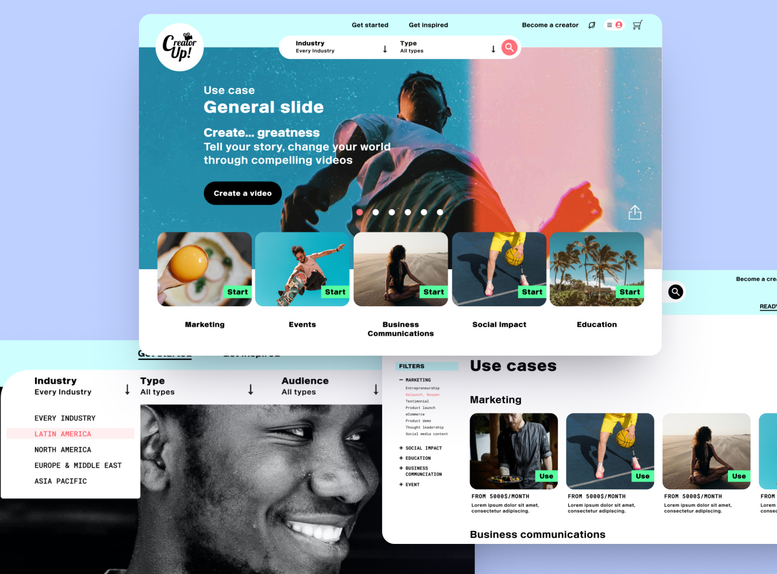 Creator Up - video platform for creators by kristyna_hori on Dribbble