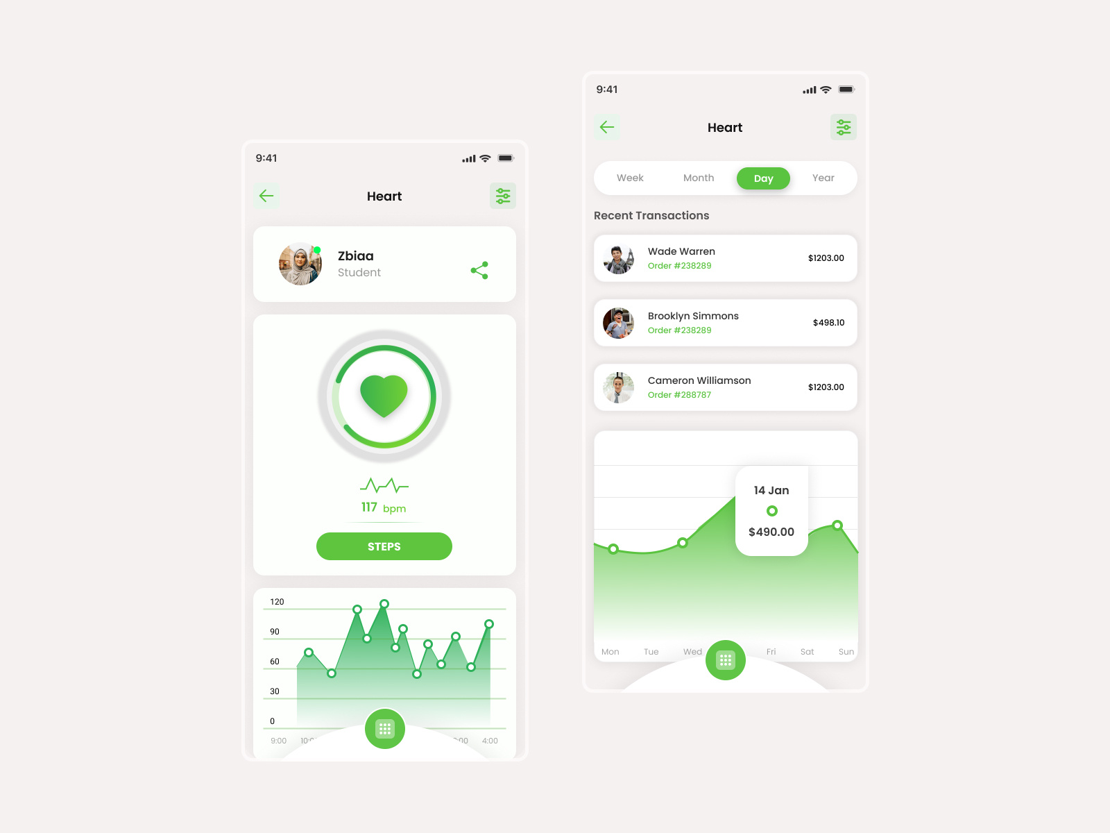 heart app UI by krishna Borad on Dribbble