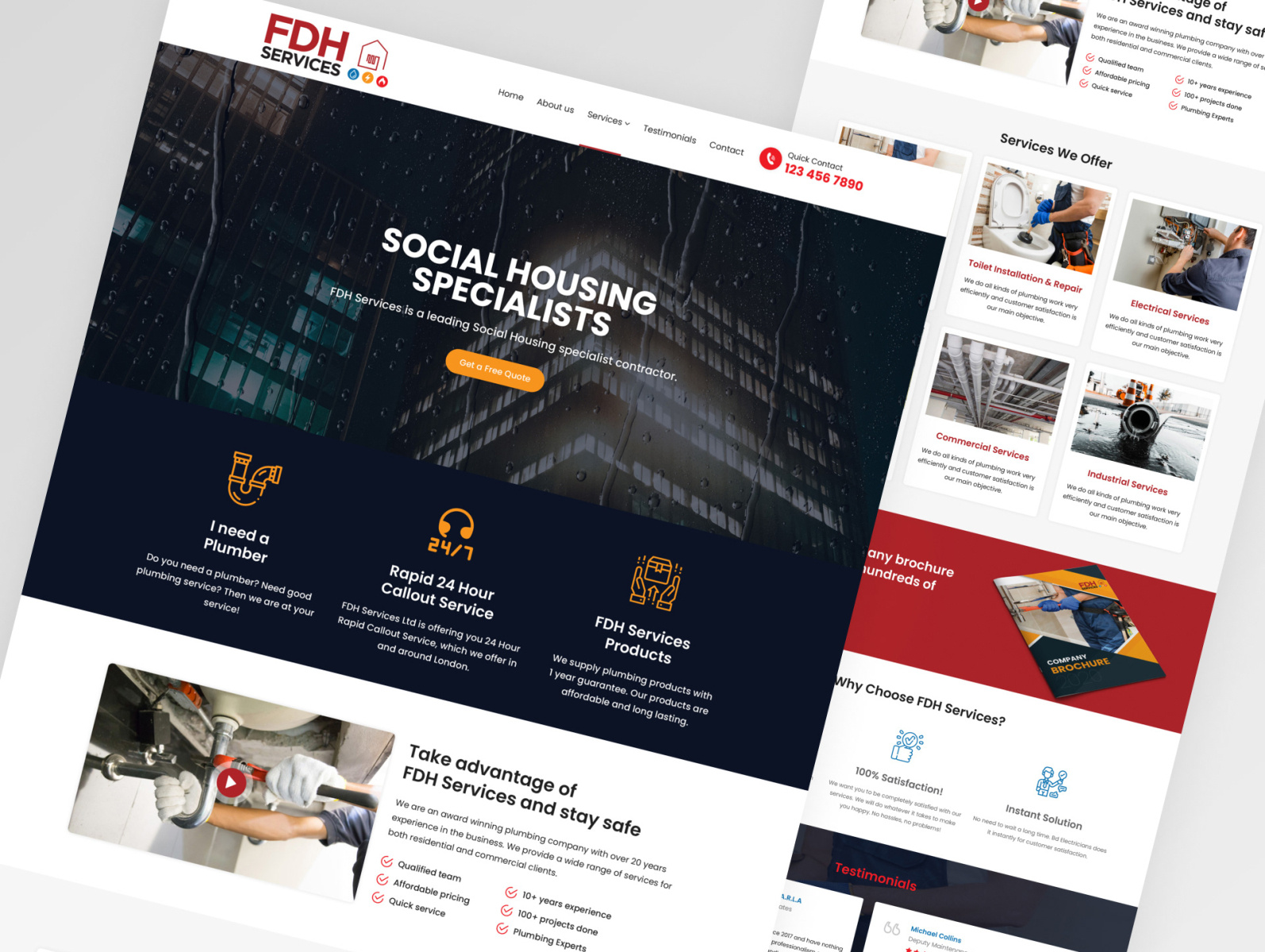 Plumbing Service Maintenance Website Landing Page by Nure Alam Jabin on ...