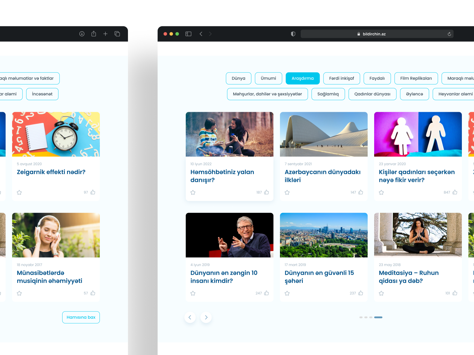 Blog website – Article Card design and tabs by Huseyn Mehdi on Dribbble