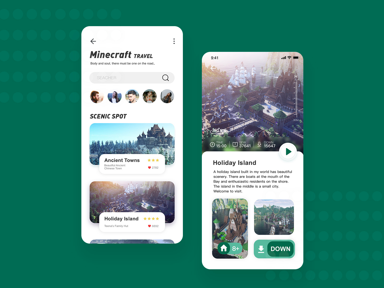 Minecraft travel by Leason for UIGREAT Studio on Dribbble