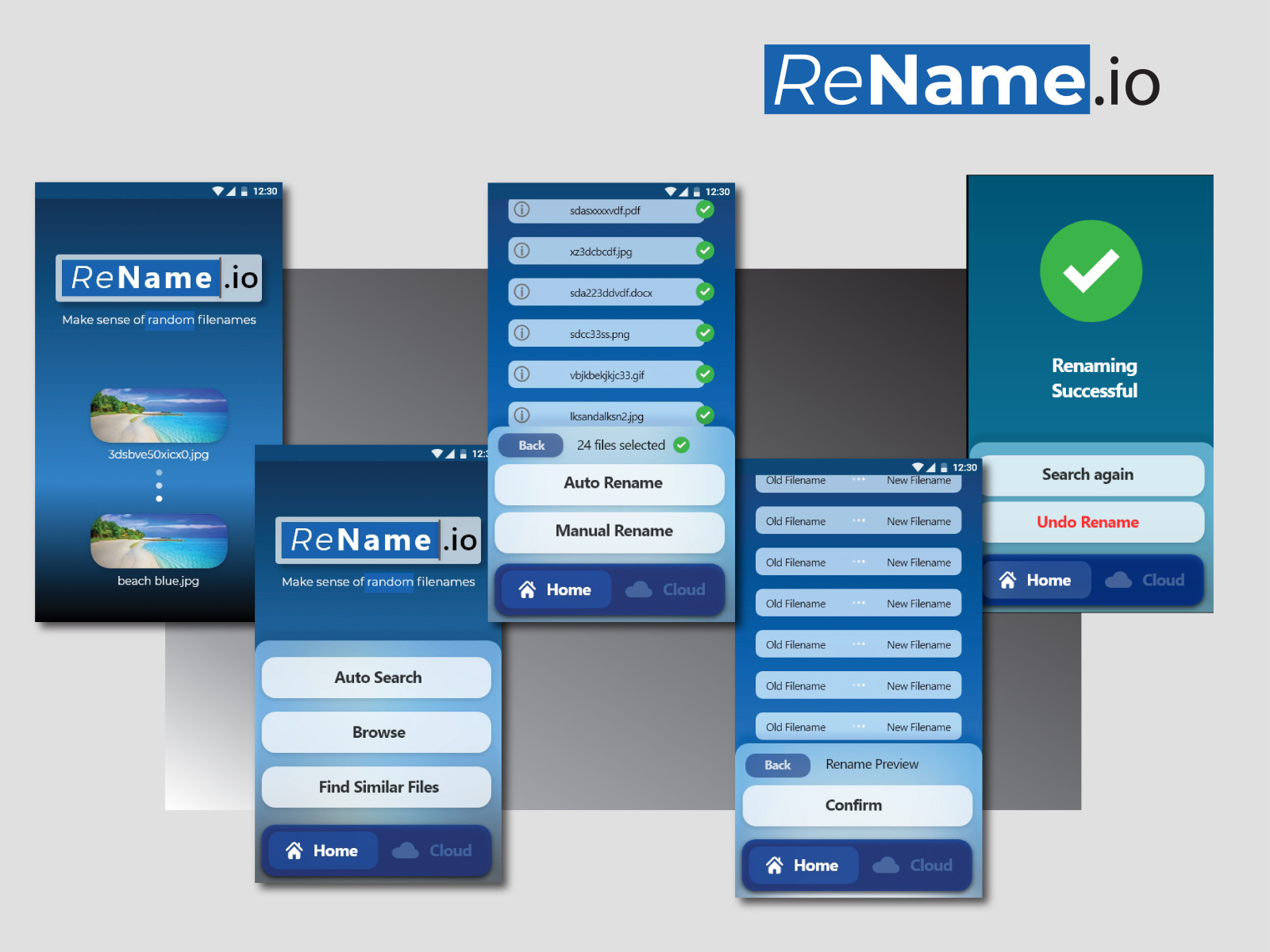 Rename.io Mobile UI by Abdeali Saria on Dribbble