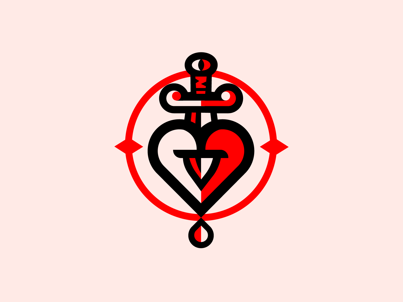 Dagger heart logo 1 by Morcoil on Dribbble