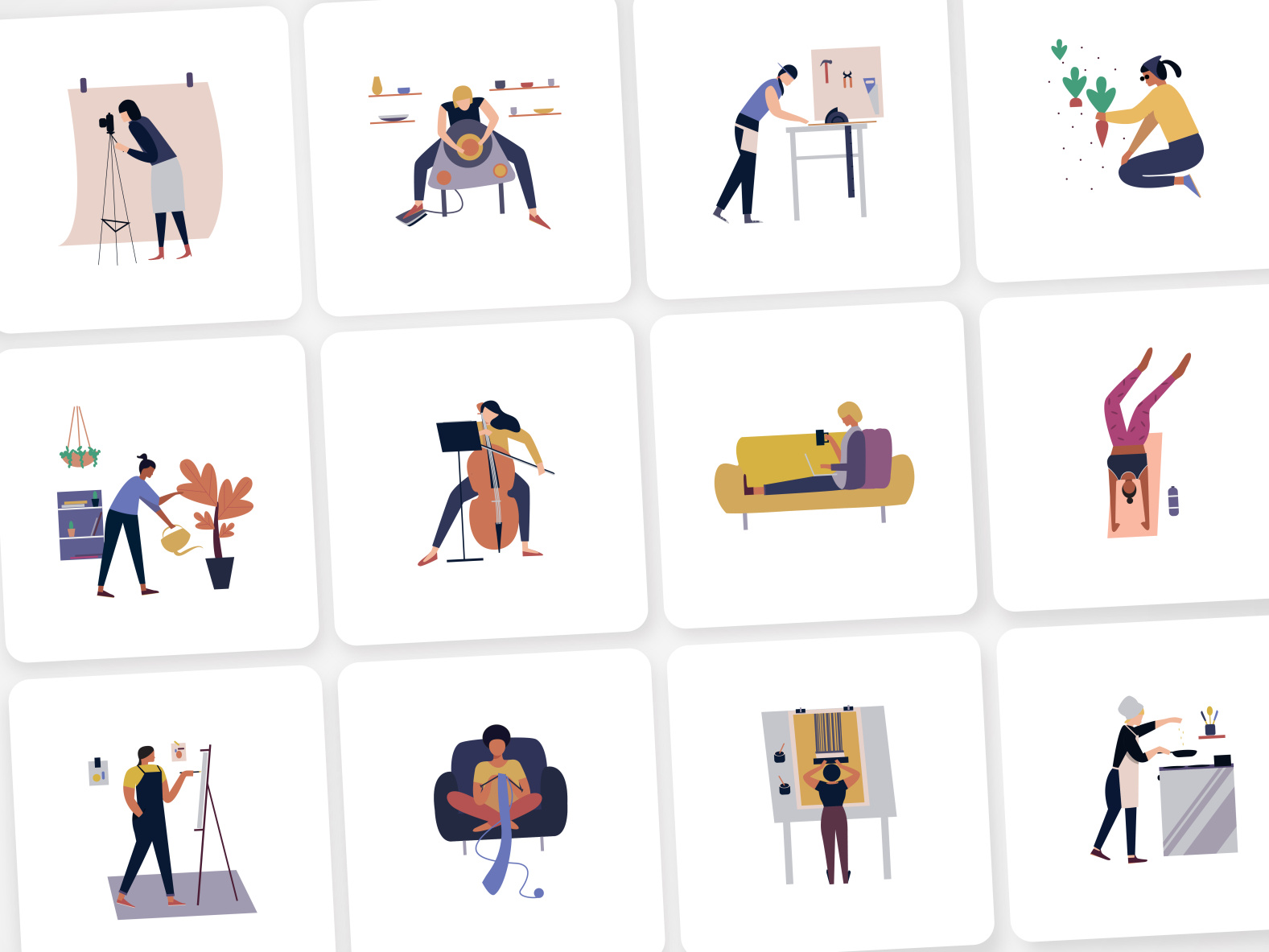 Women Doing Activities by dcutestuff on Dribbble
