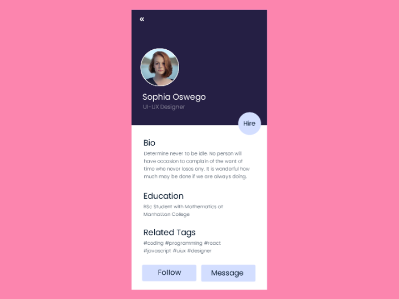 Profile Card by Rishabh Singh on Dribbble