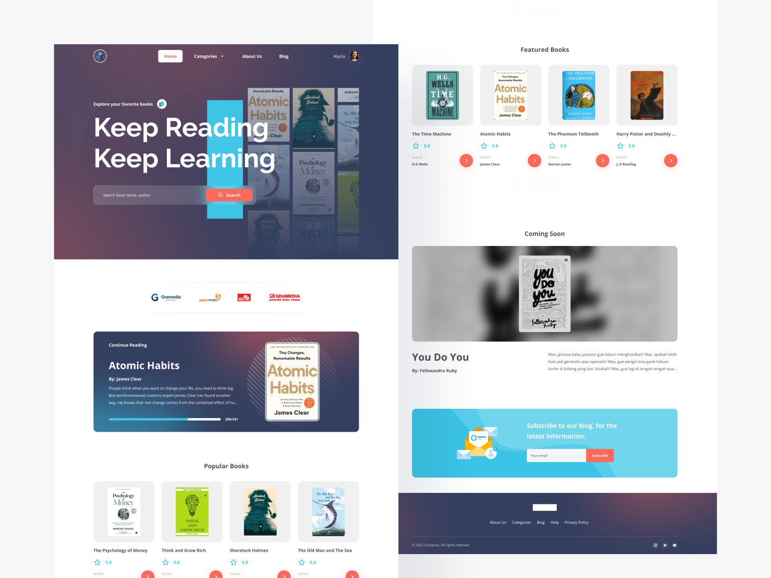 Online Library Website UI Design - Reading Book by Flowie Design on ...