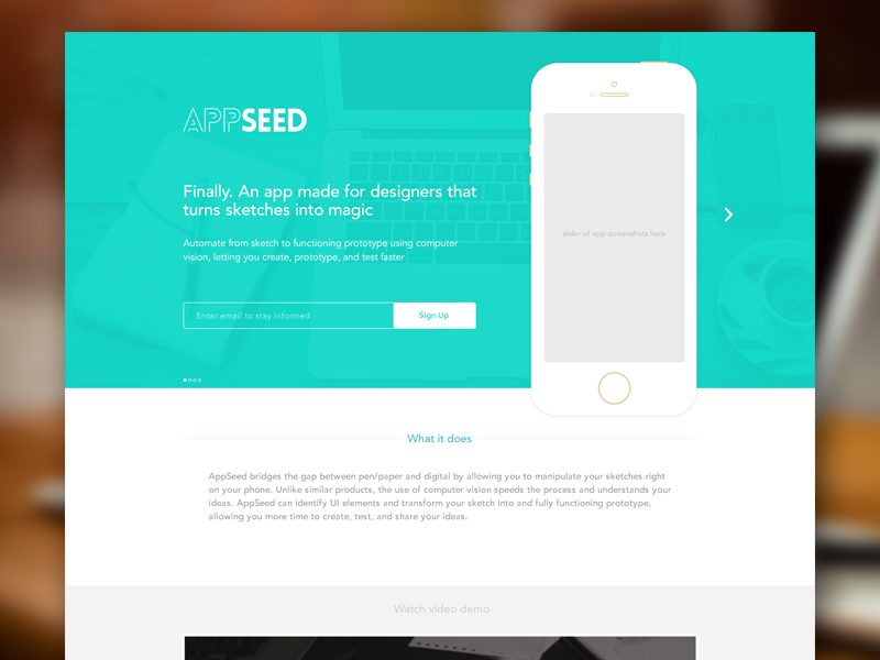 AppSeed header by Justin Borsuk on Dribbble