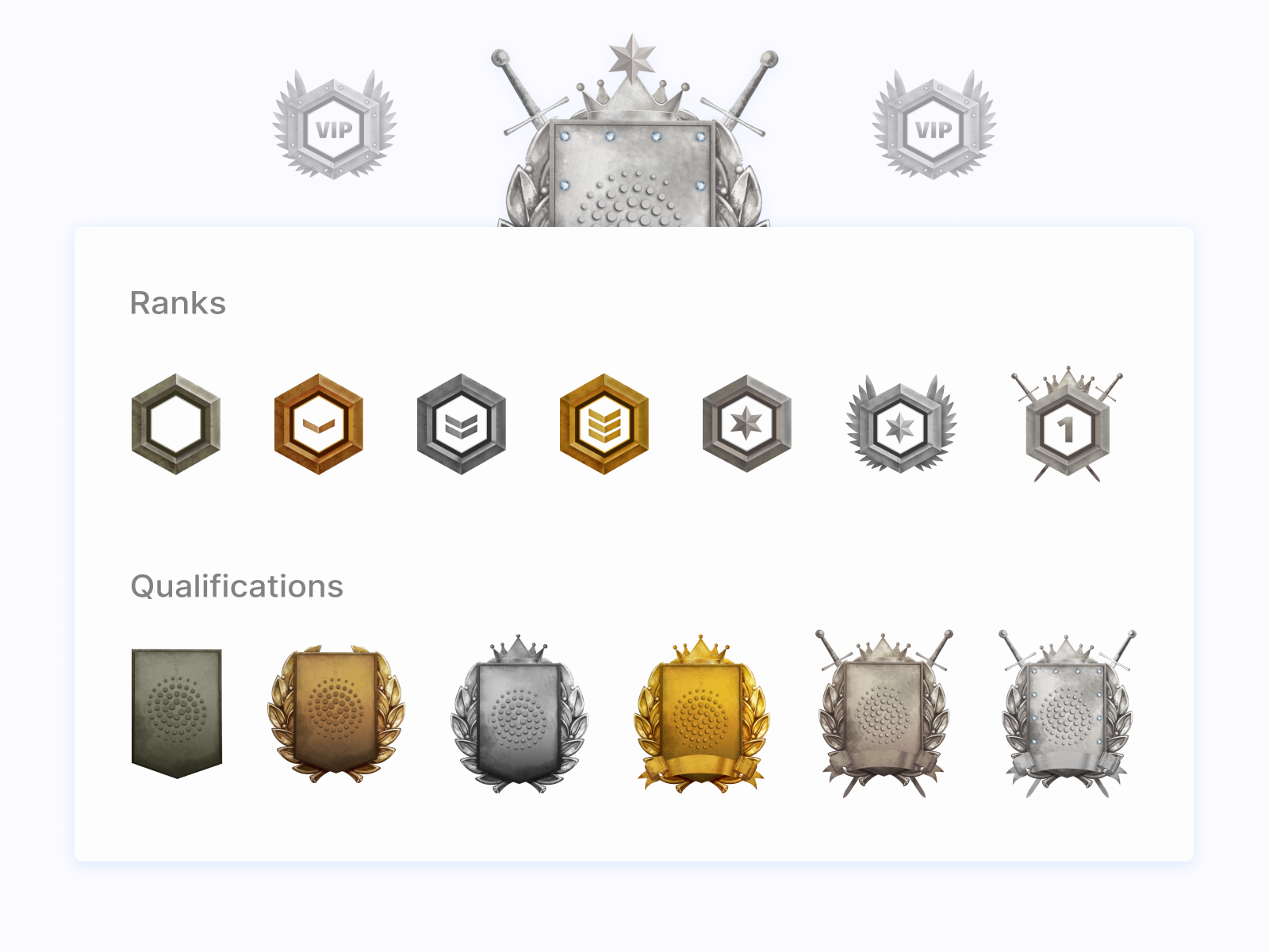 Ranks and qualifications by Xenia on Dribbble