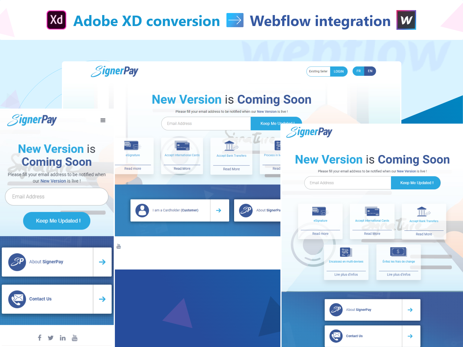 Adobe XD conversion to Webflow integrationw by E-Commerce Invest on ...