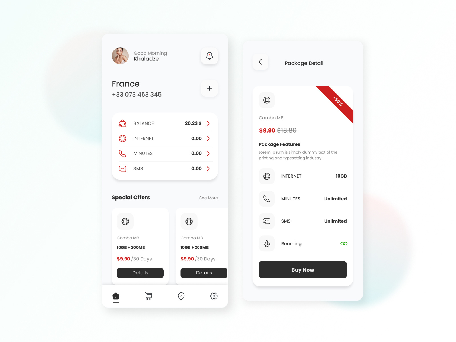Mobile Operator App by Nege on Dribbble