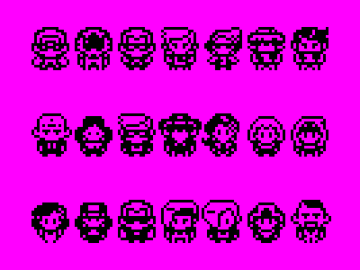 1 bit characters by Miguel Sánchez (PixelArtM) on Dribbble