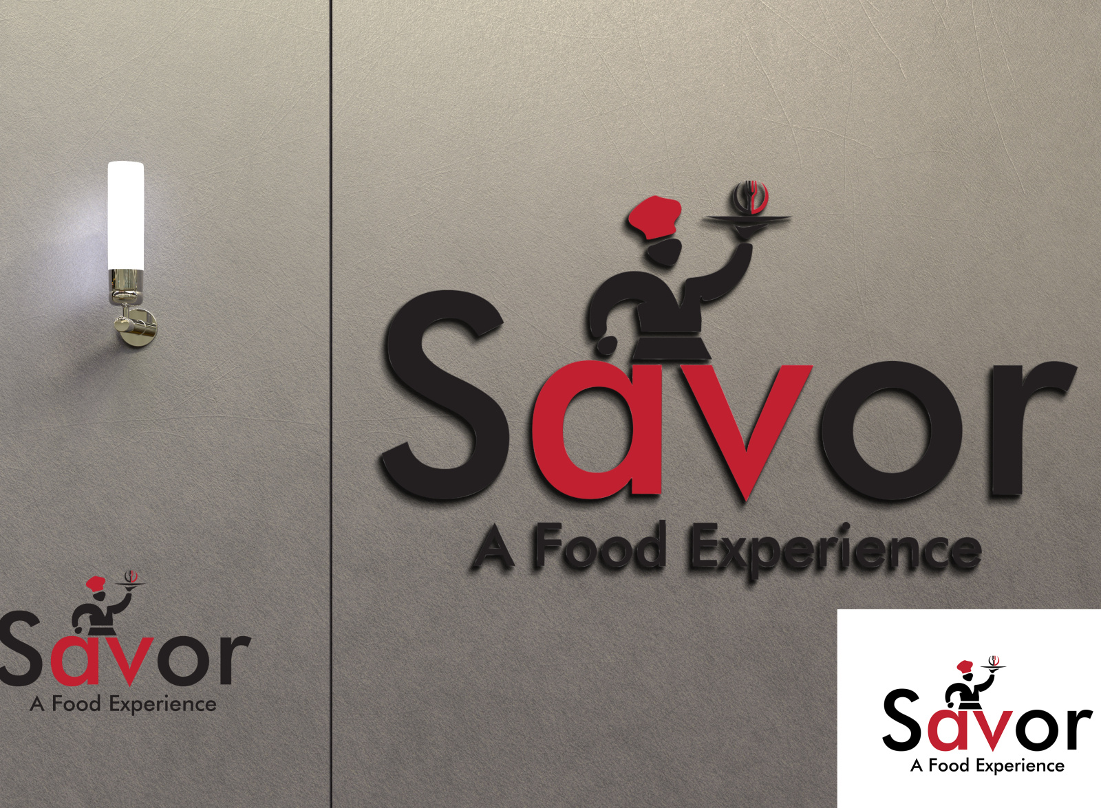 Savor logo Wall Logo Mockup by tania43289 on Dribbble