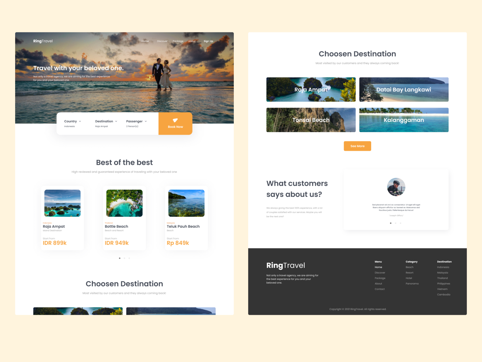 RingTravel - Travel Agent Web Design by Akmal Rafi Nursya'bani on Dribbble