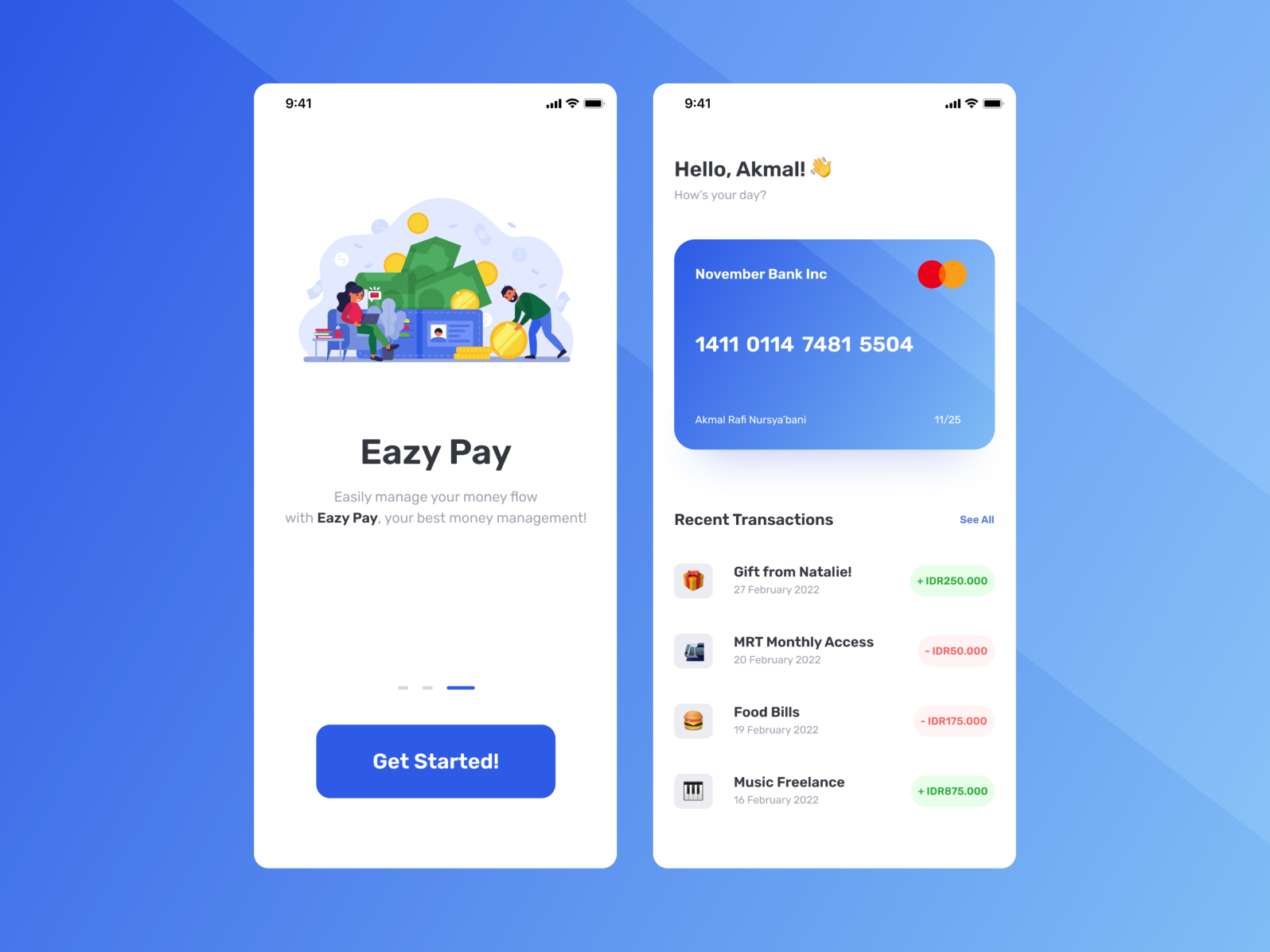 Eazy Pay E-wallet Mobile App Design by Akmal Rafi Nursya'bani on Dribbble