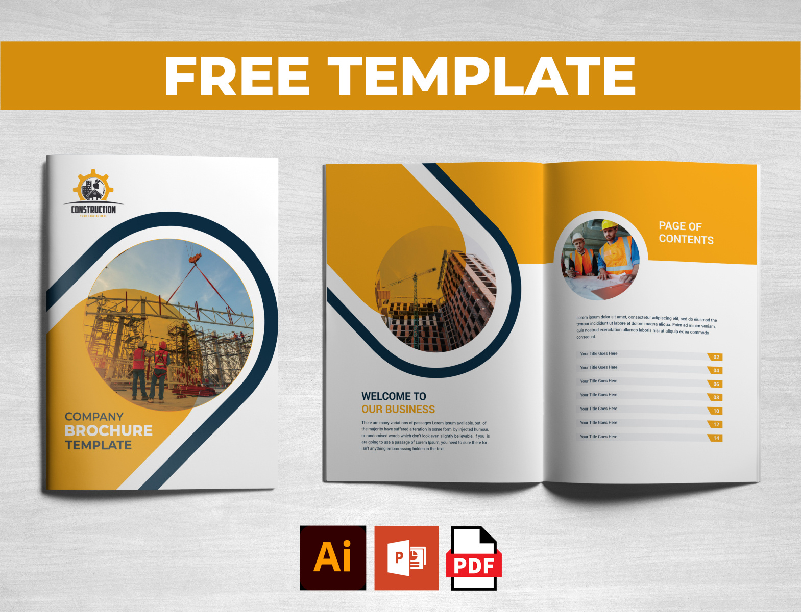 Construction Company Profile Brochure | Free Template by Anik Paul ...