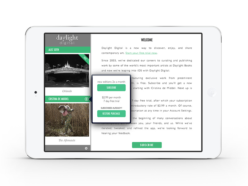 Dayligh Digital iPad App - Landing by Jana Stýblová on Dribbble