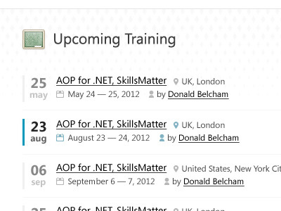 Upcoming training by Kristy Marcinova on Dribbble