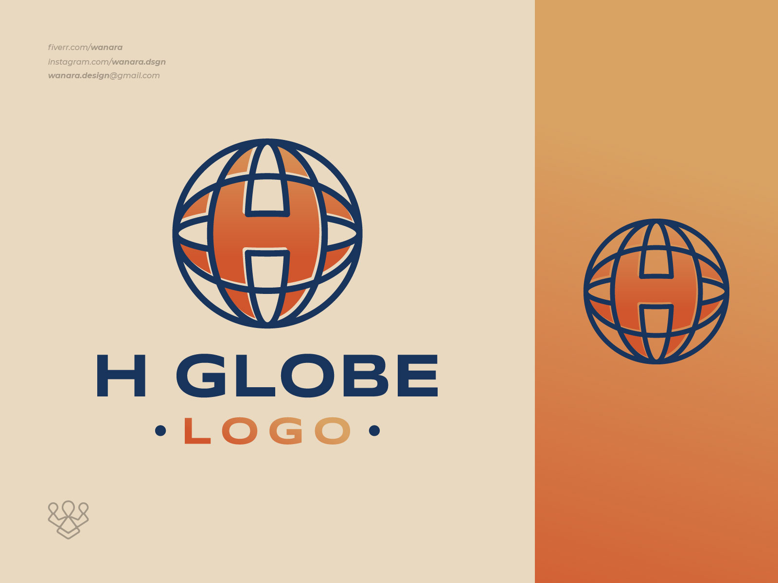 Letter H & Globe Logo by Wanara Design on Dribbble