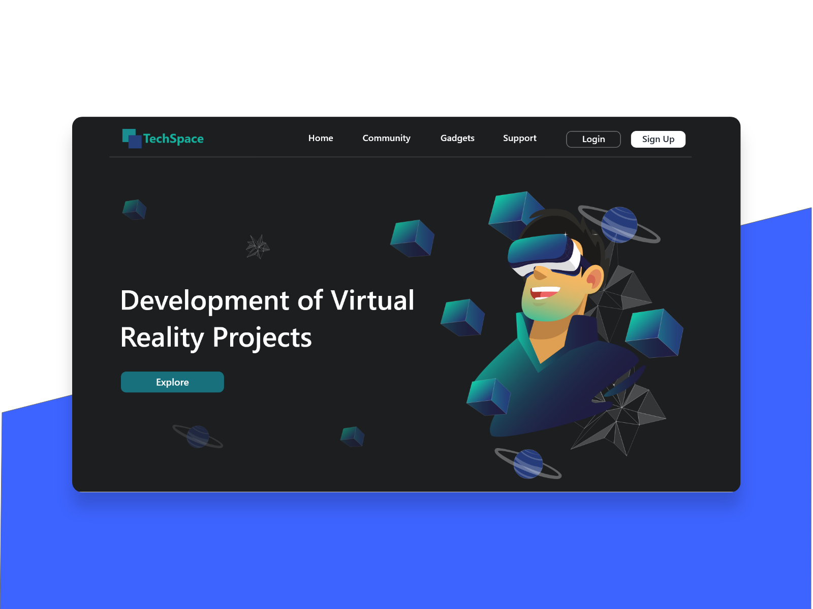 Virtual reality landing Page by Sorunke Sherif on Dribbble