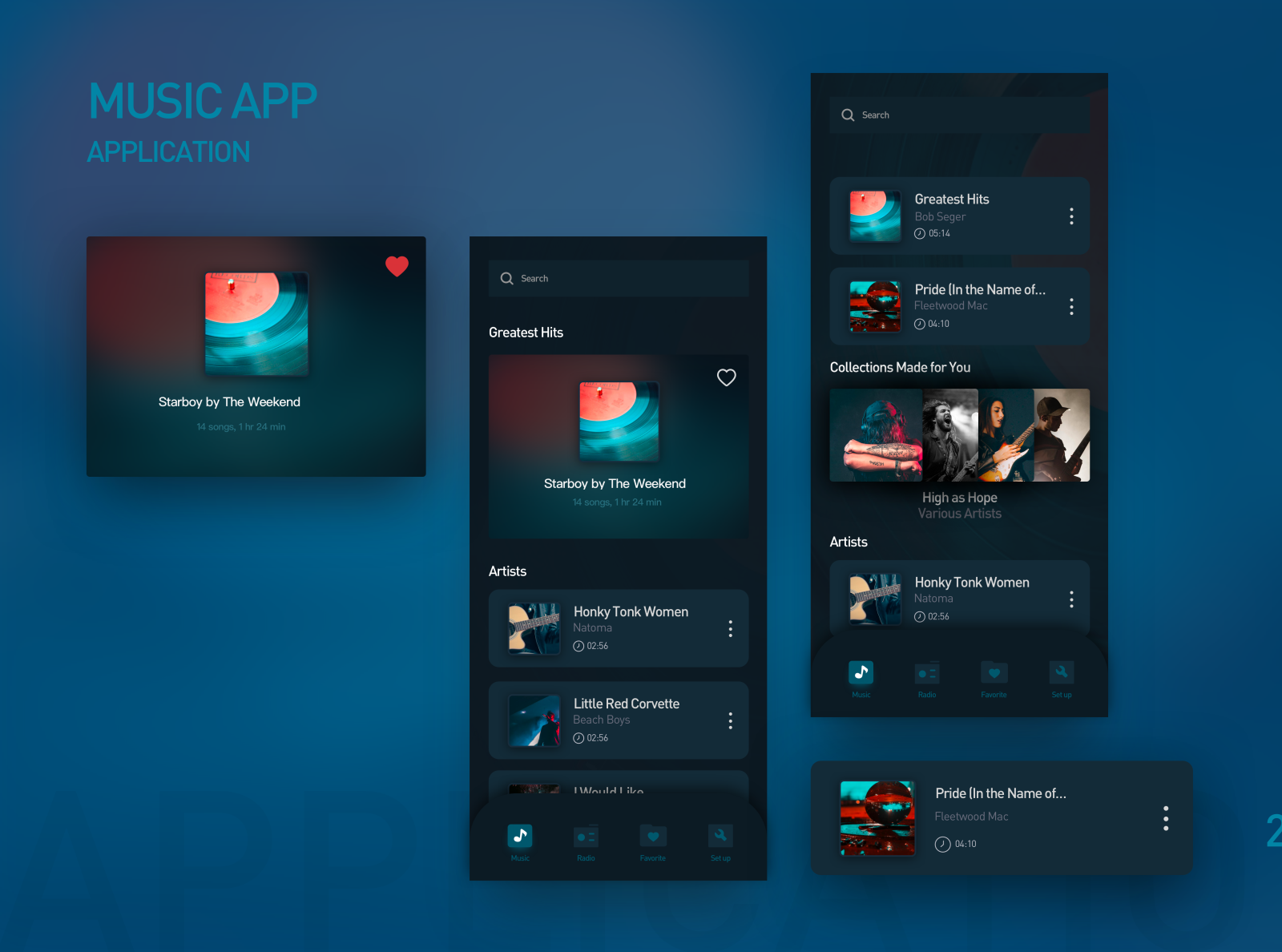 Music application by 席润芝 on Dribbble
