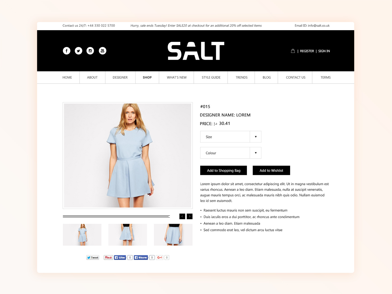 SALT product detail page by Suraj Shettigar on Dribbble