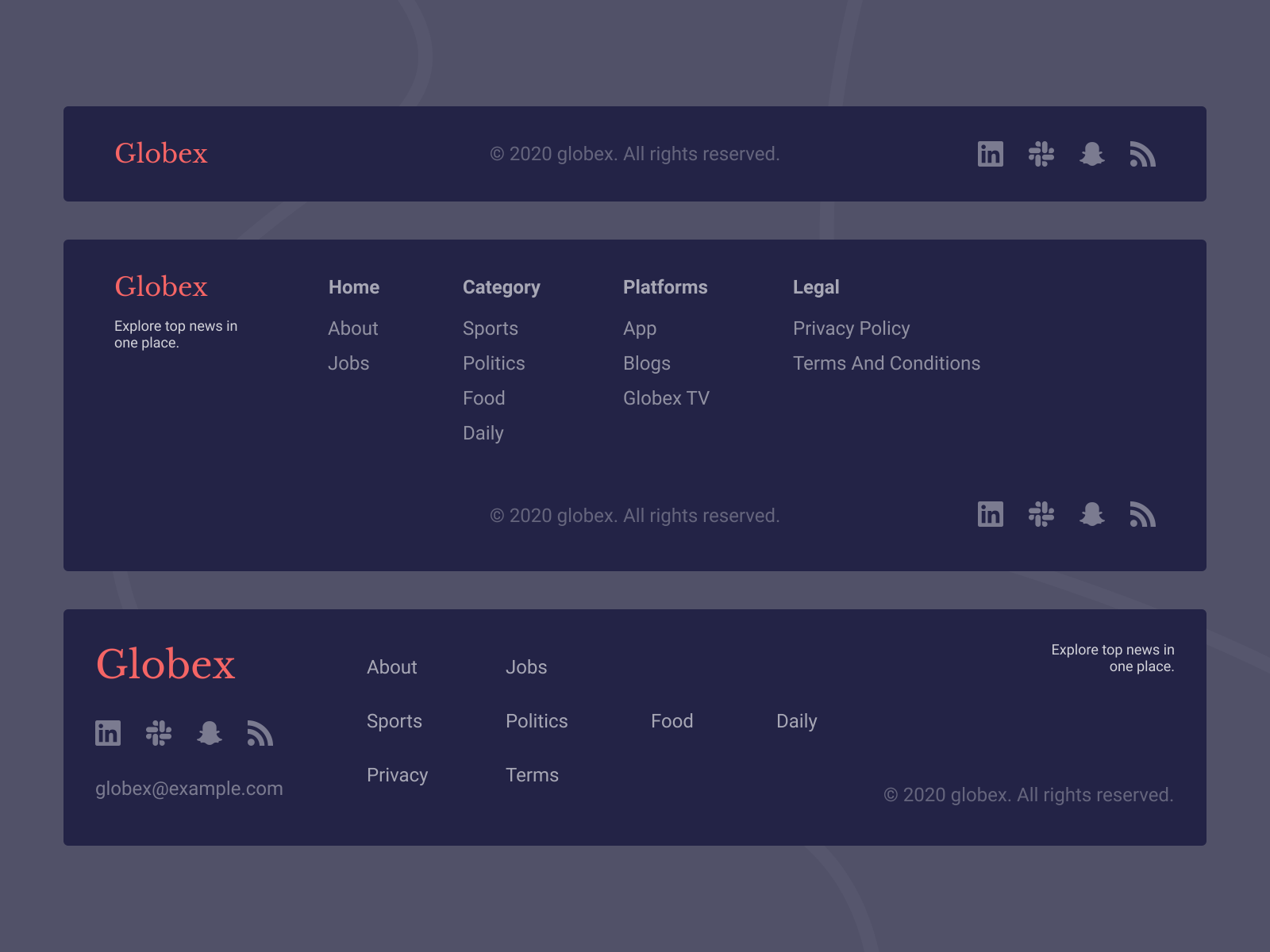Custom Footers night mode ON by FinestMelon 🍉 on Dribbble