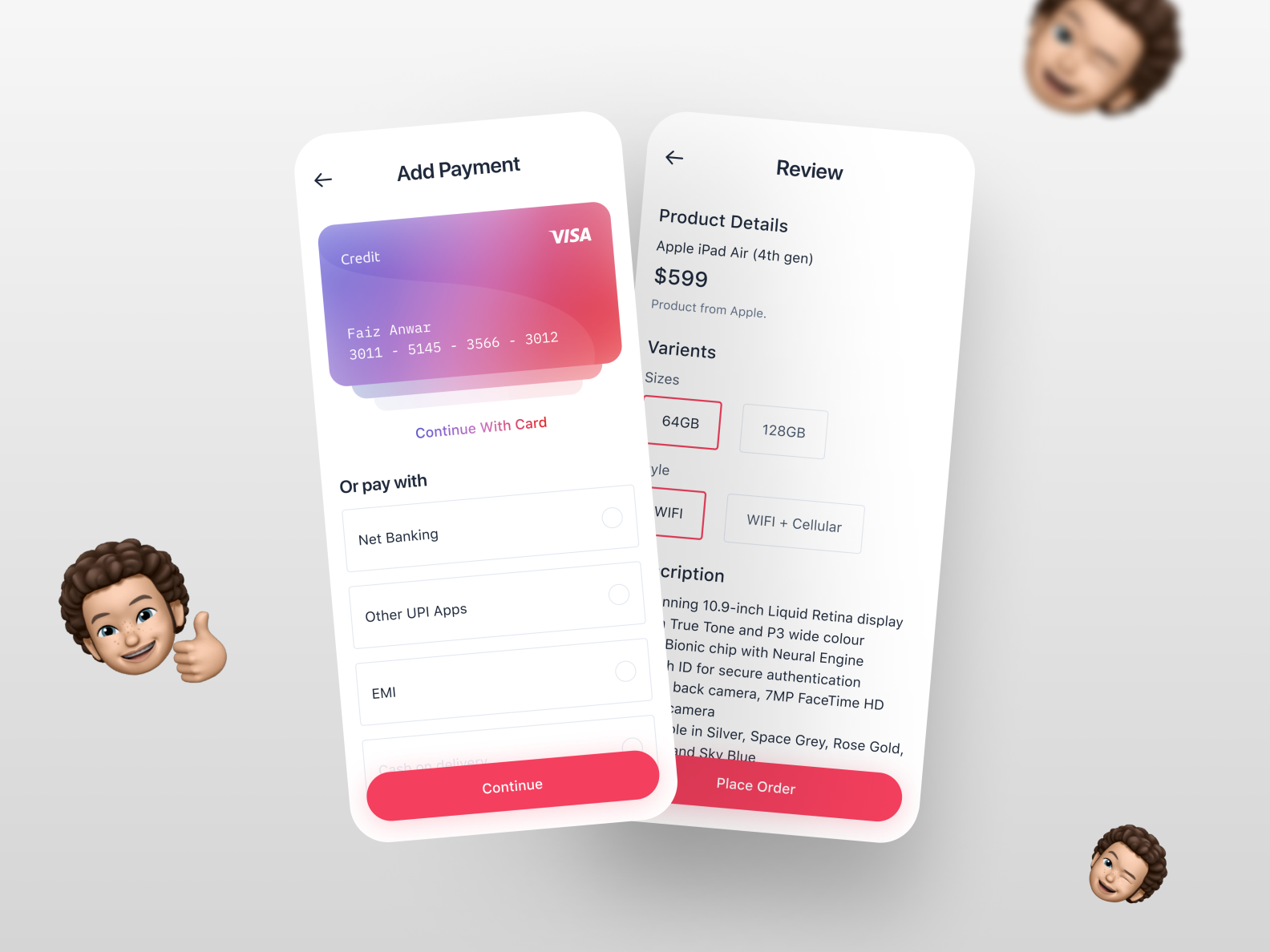 Payment & Review Screens Concept by Finestmelon 🍉 on Dribbble