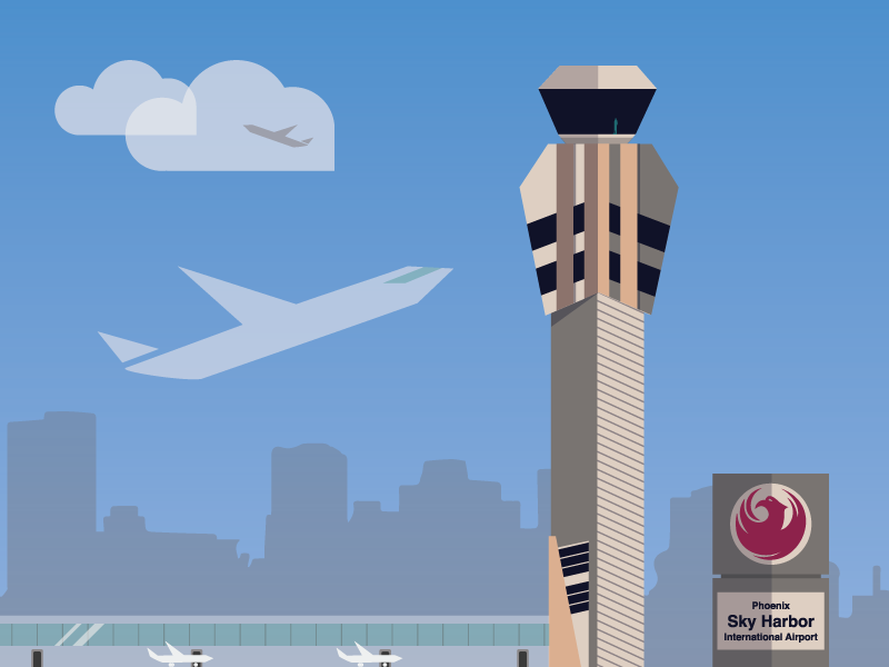 Sky Harbor Tower at Sky Harbor Airport by Fyresite on Dribbble