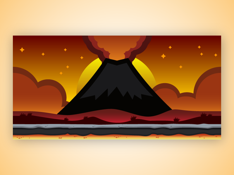 Game Background - the Volcano by bevouliin on Dribbble
