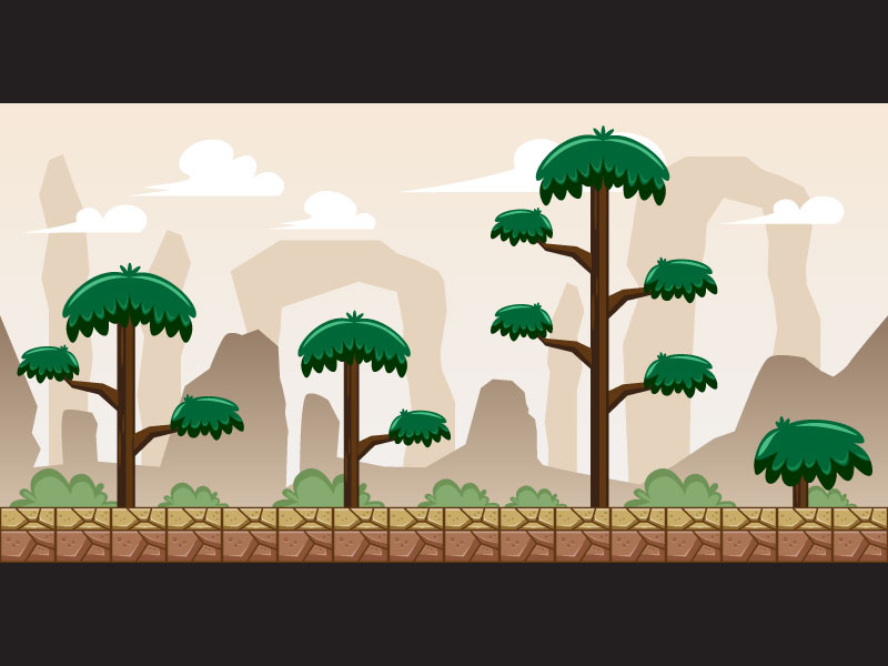 Tall Tree Forest Game Background by bevouliin on Dribbble