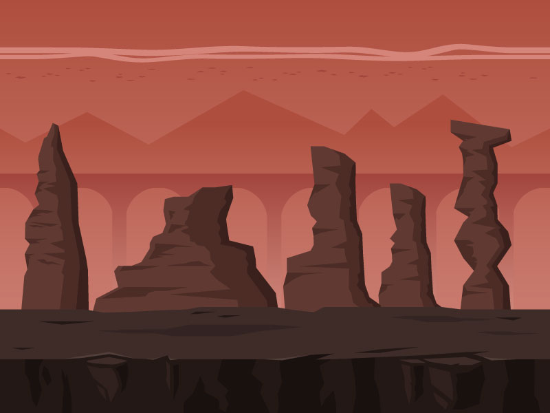 Bridge To Volcano Game Background by bevouliin on Dribbble